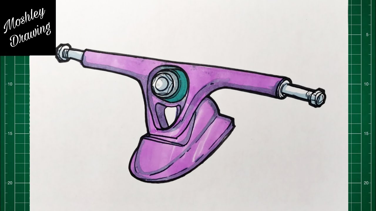 How to Draw a Skateboard Truck - YouTube