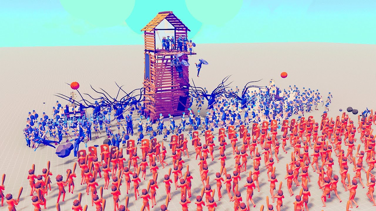 SPOOKY ARMY TOWER DEFENSE 👑 vs 200x EVERY MELEE ARMY / Totally Accurate ...