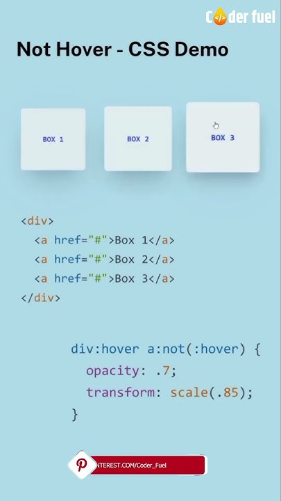 The :not() pseudo class in CSS | Hover Effect Demo Tutorial - YouTube