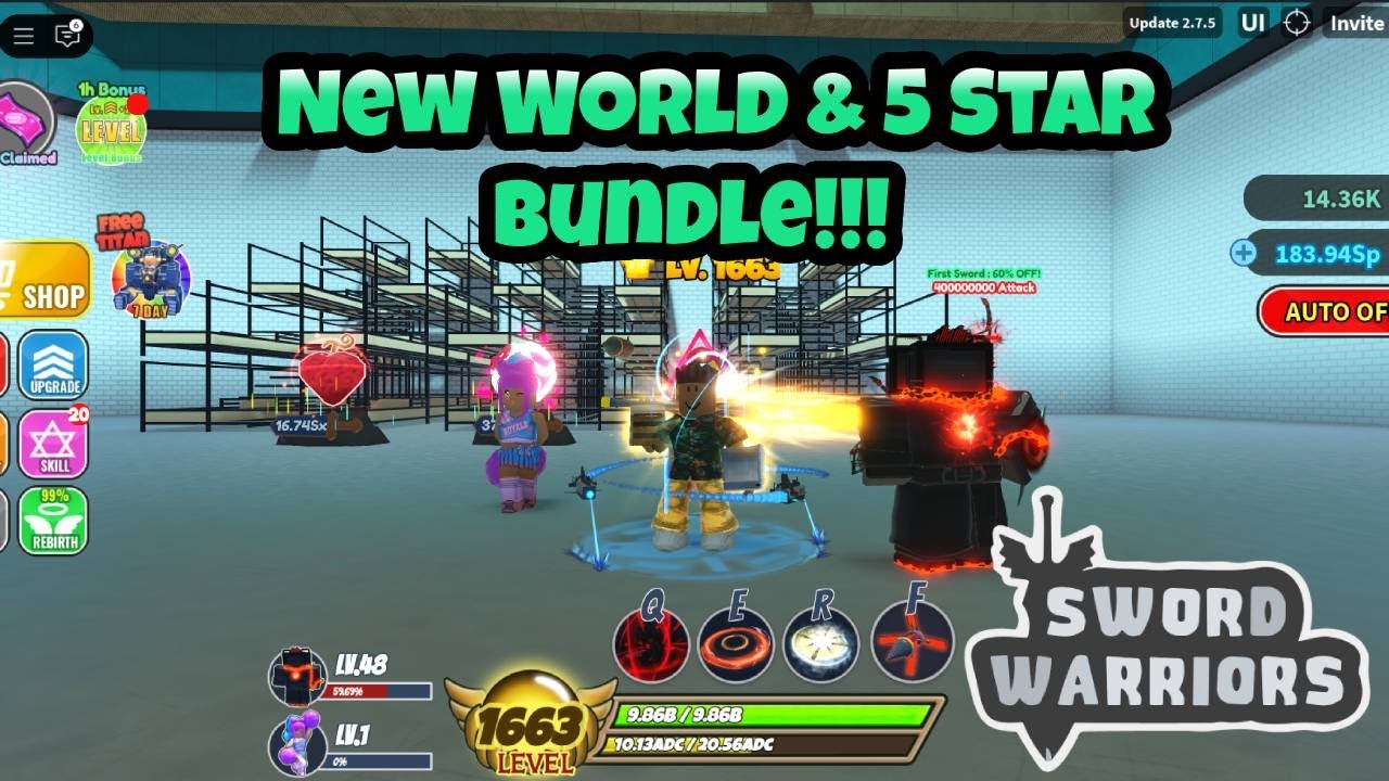 Sword Warriors Roblox New Squid World & 5 Star Excalibur Sword - YouTube
