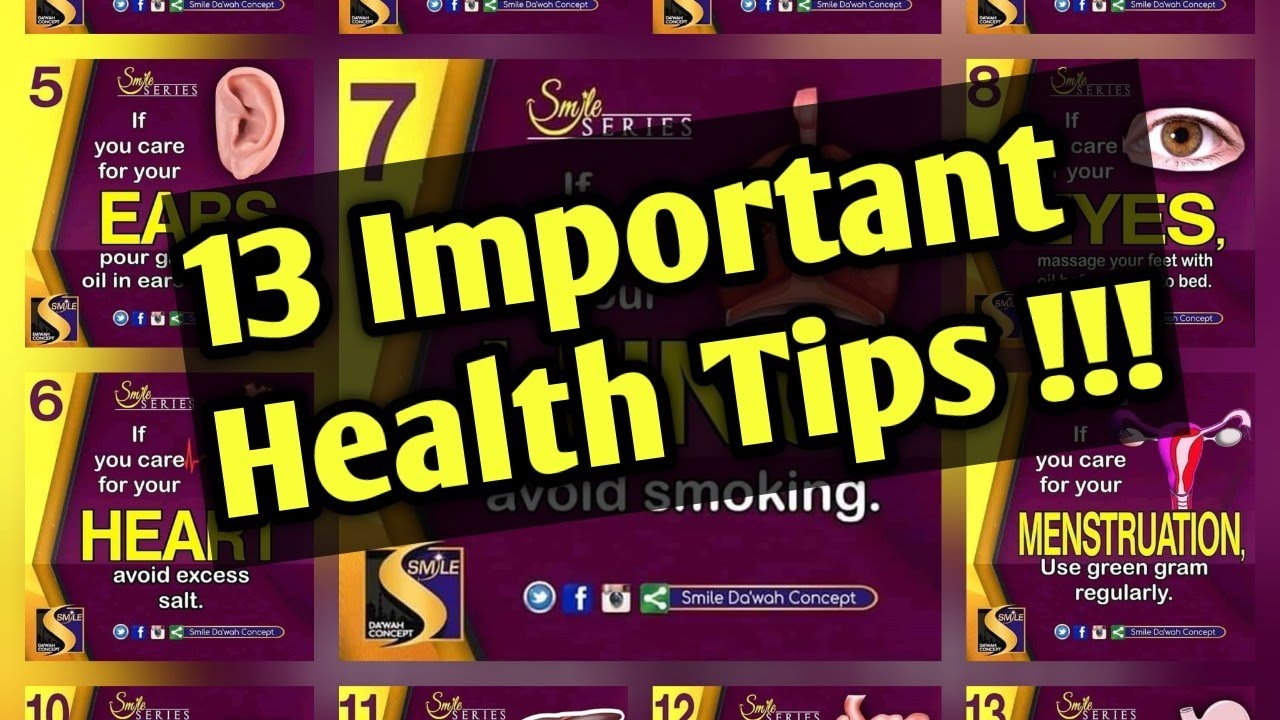 13 Important Health Tips | Lifetime Tips | For Better Health - YouTube