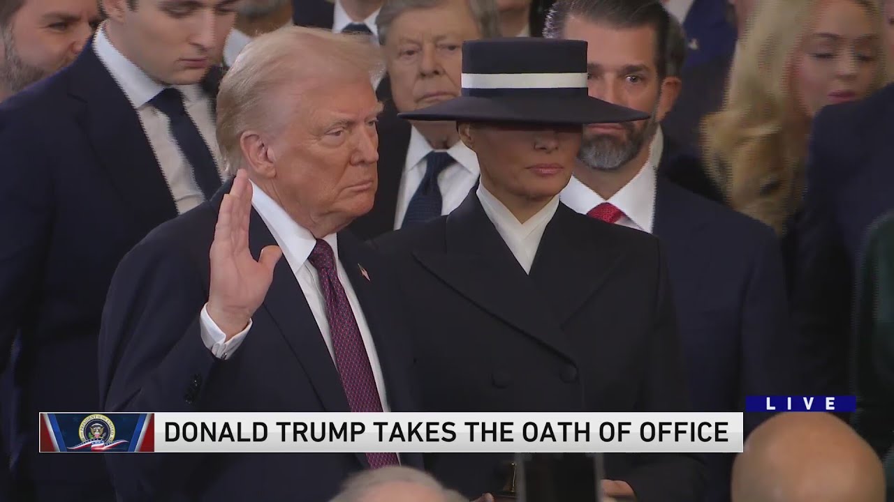 Donald Trump takes oath of office to become 47th U.S. president - YouTube