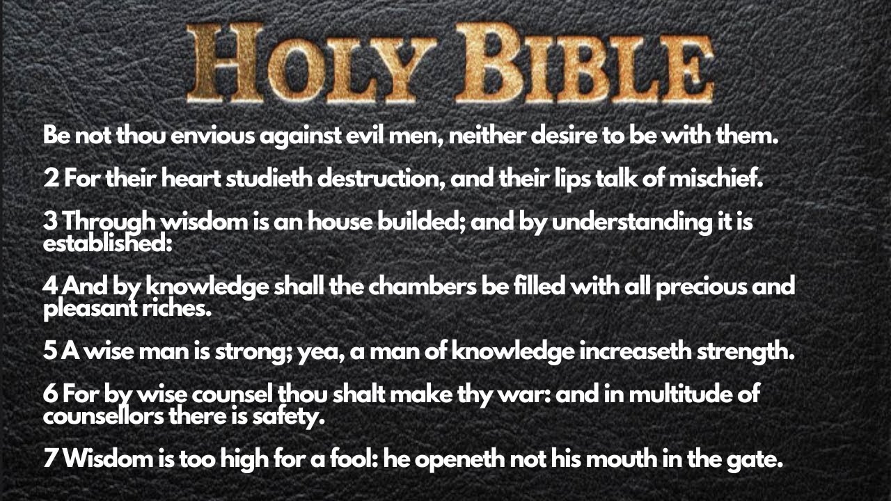 Bible Study (Proverbs Chapter 24) - YouTube