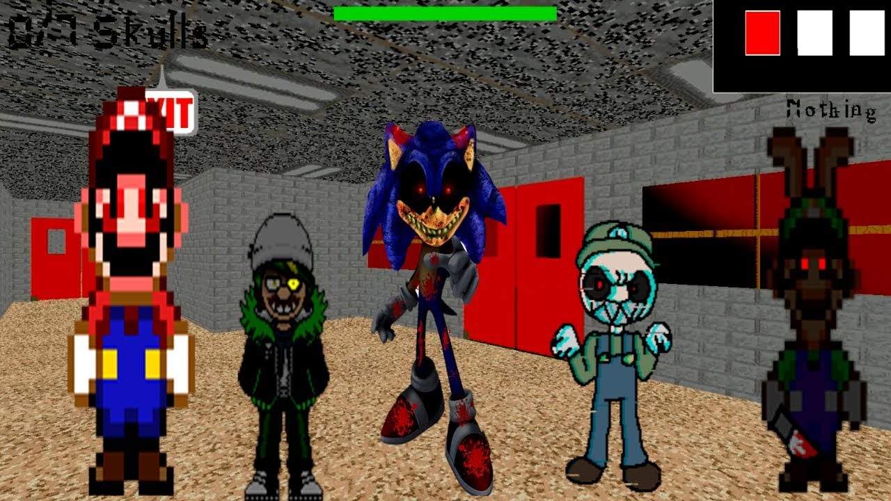 Luigi and MARIO.Exe's in Baldi's Basics MOD - YouTube