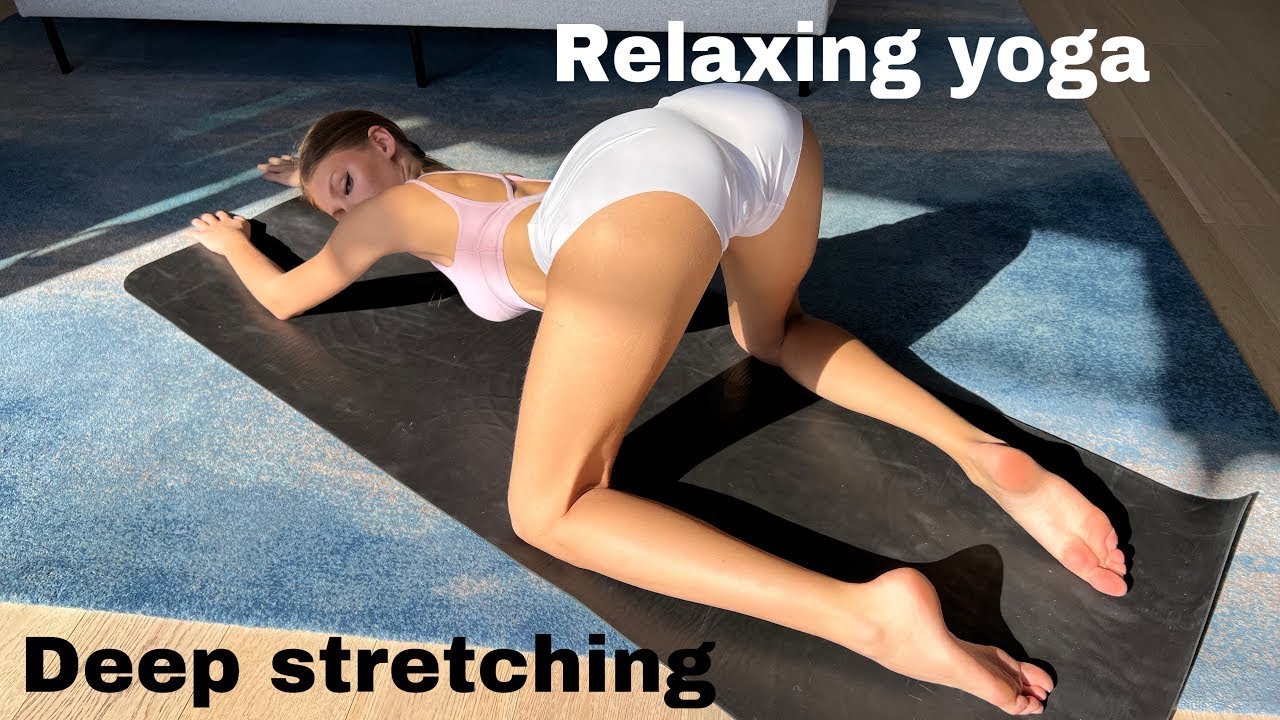 Deep arch + doggy pose stretching, relaxing yoga - YouTube