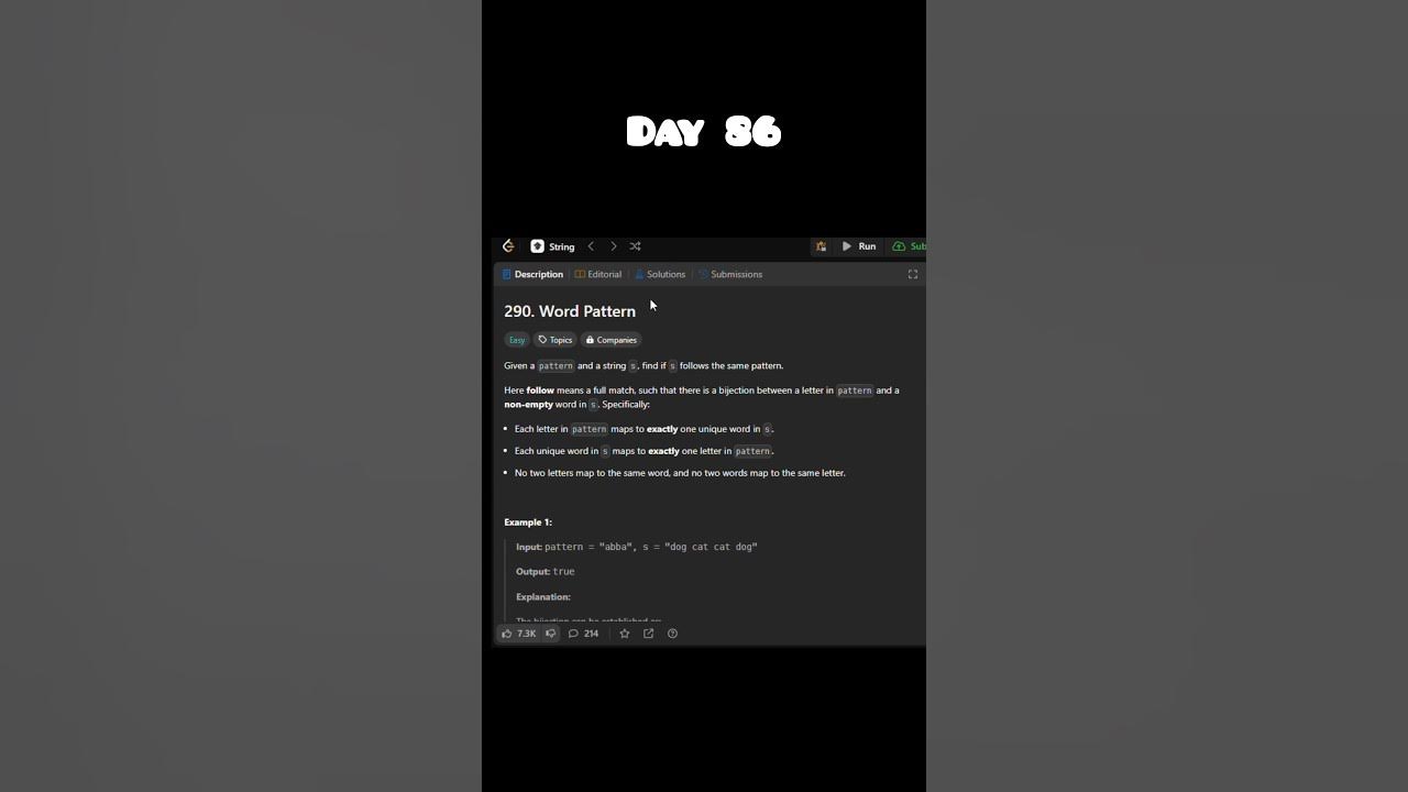 LeetCode 290 | Word Pattern #javaprogramming #100dayscoding - YouTube