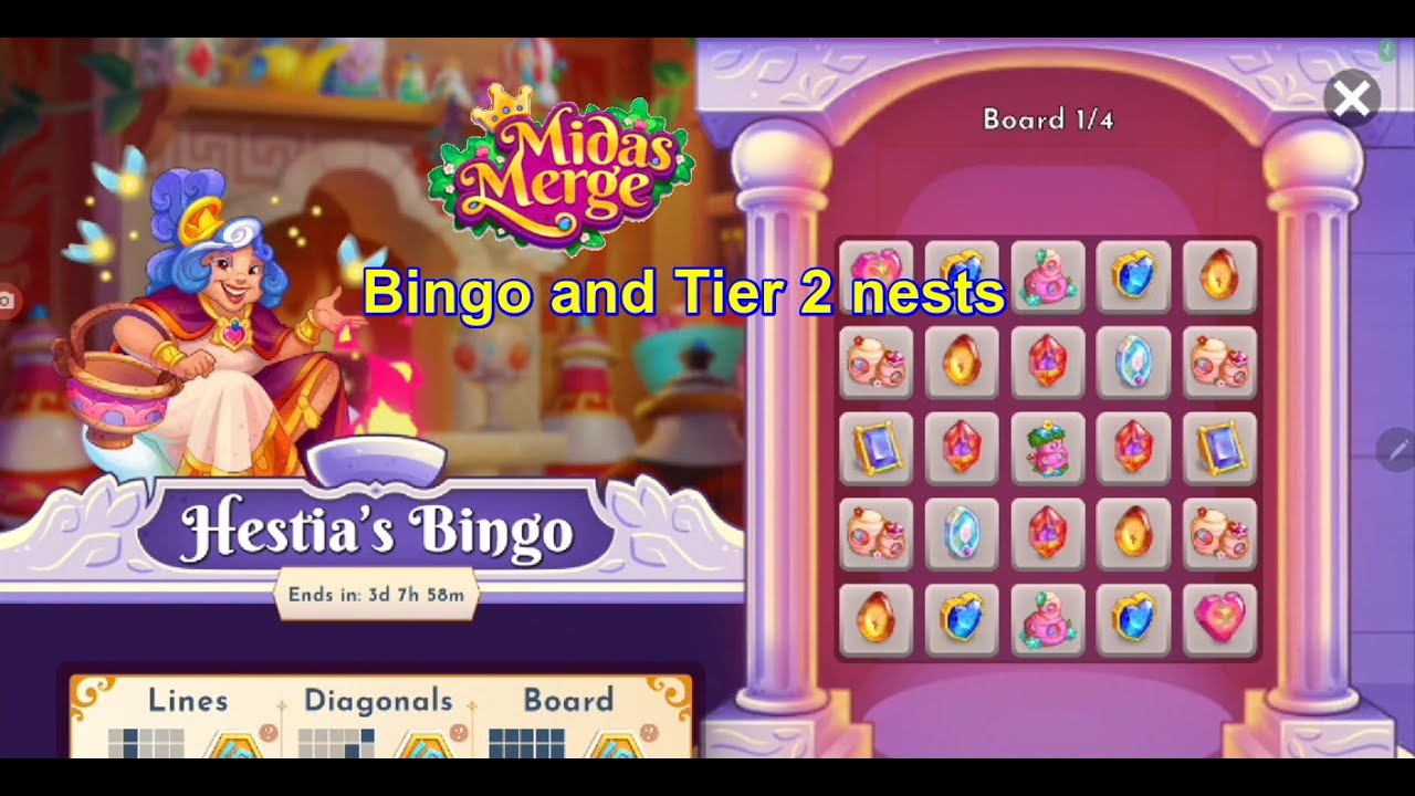 Midas Merge Bingo and Tier 2 nests - YouTube
