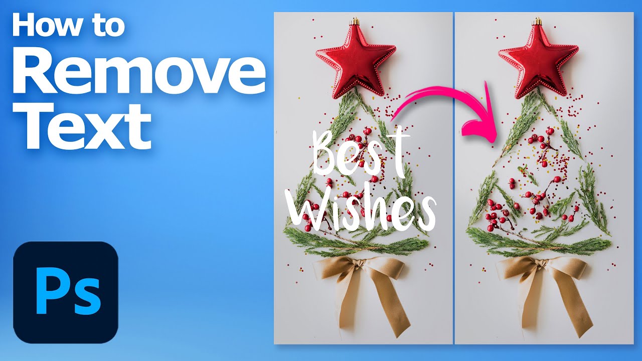 Photoshop How to remove text from an image using AI Tool Generative ...