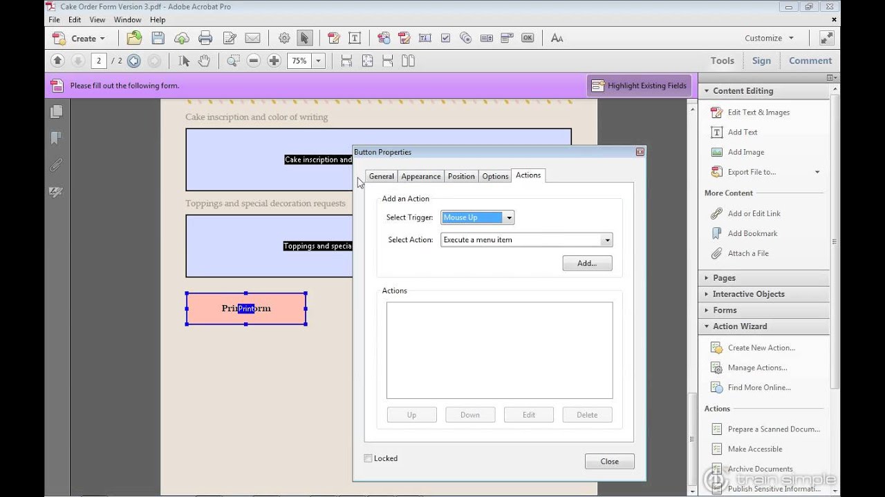 Acrobat Xi Tutorial Creating A Print Button Youtube 2974