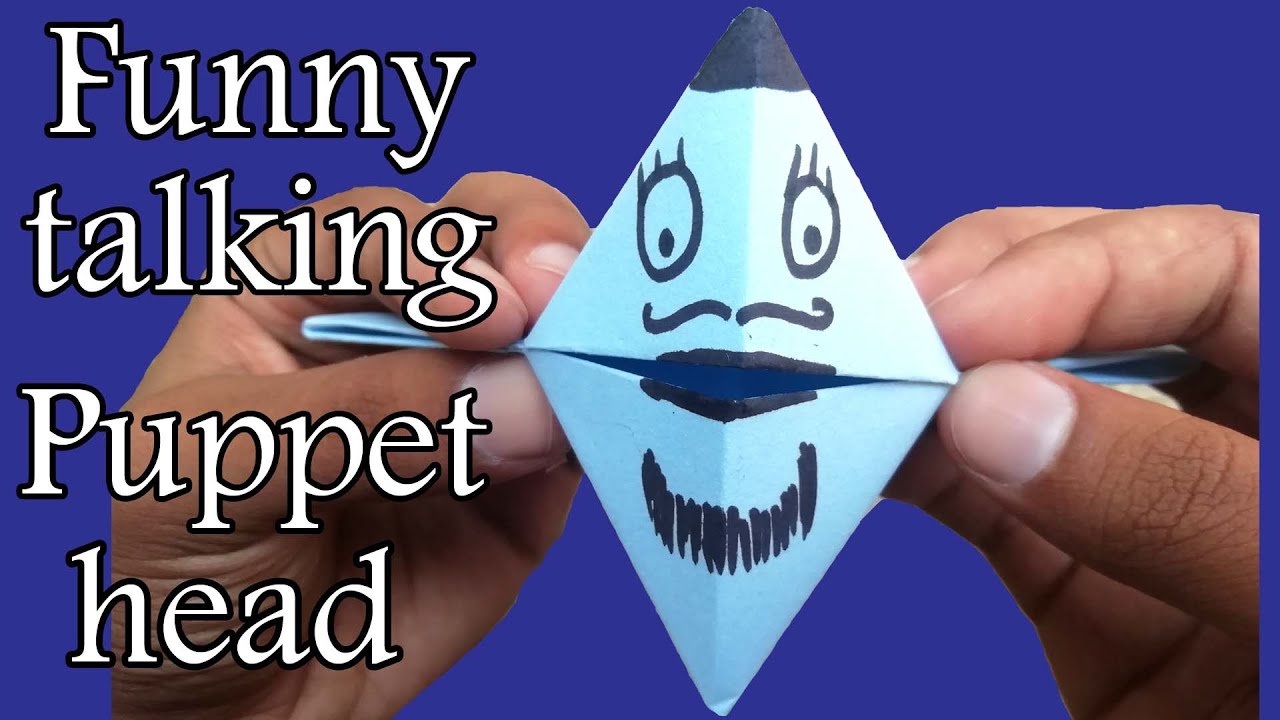 How to make a funny talking puppet with paper | Funny puppet head ...