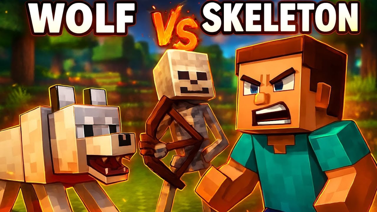 🐺 Wolf vs Skeleton – Epic Minecraft Battle for Survival! 💀⚔️ - YouTube