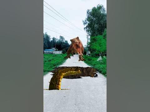 Python Snake vs Trex Dinosaur Fight in Vfx Video tiktok video #shorts # ...