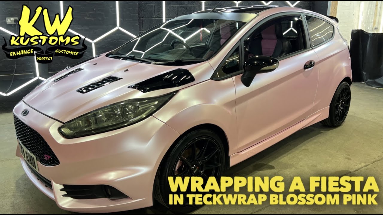 Wrapping a ford Fiesta in Teckwrap Blossom Pink - YouTube