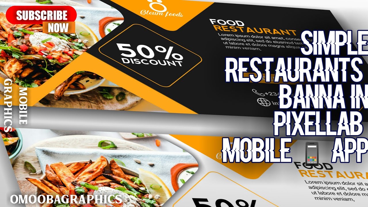 Simple restaurants banner design - YouTube