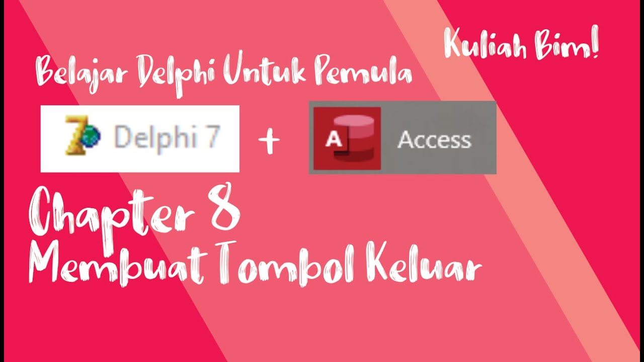 Belajar Delphi Pemula - Tombol Keluar Delphi #DelphiPemula - YouTube