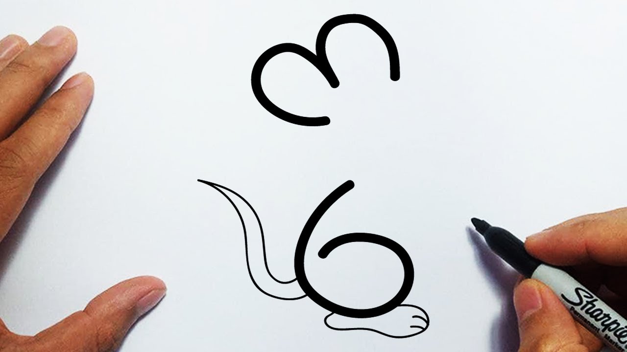How To Draw A Rat From Numbers 63 Step By Step | Easy Rat Drawing With ...