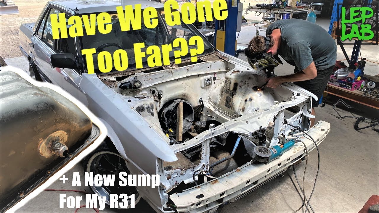 WHITE R31 BUILD 4 - Shaving the Bay + New Sump for My R31! - YouTube