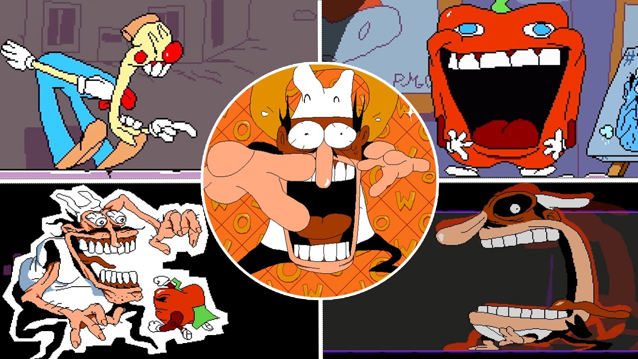 Pizza Tower All Bosses Fight (No Damage - P Rank) - YouTube