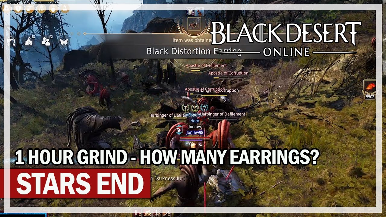 STARS END 1 Hour Grind - How many Distortion Earrings? | Black Desert ...