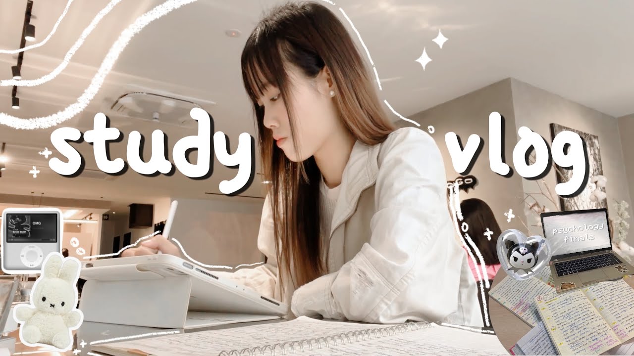 STUDY VLOG˙⋆ psychology finals, note-taking, study cafes in kl, study ...