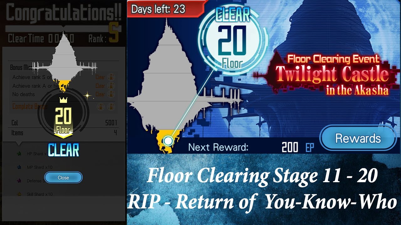 Sword Art Online (Memory Defrag) - Floor Clearing Event V2 - Floors 11 ...