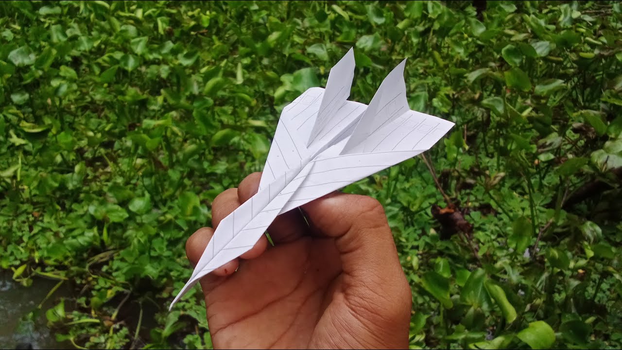 Flying fighter jet paper plane | How to make a flying jet paper plane ...