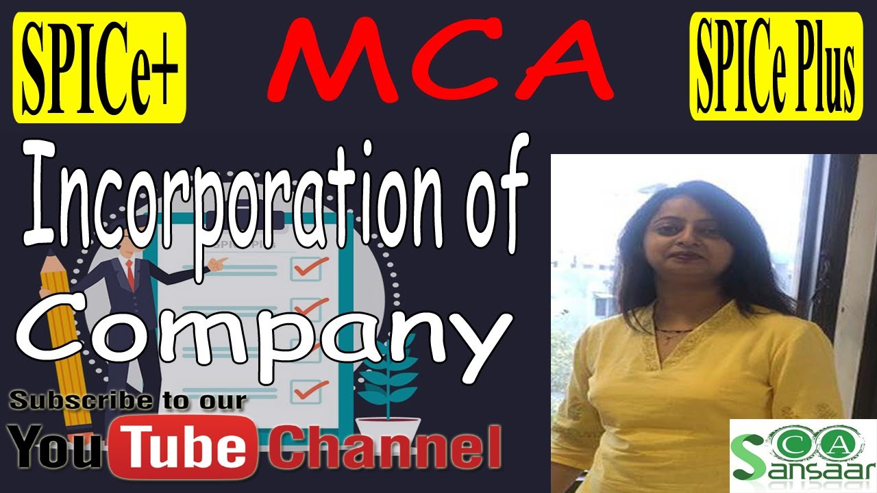 SPICe+ | Incorporation of Company | SPICe Plus | MCA - YouTube