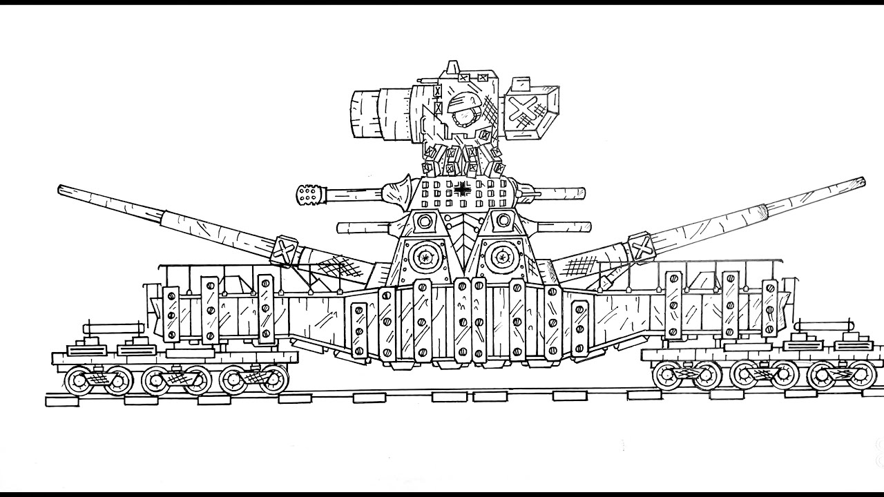 Cara Menggambar Tank Kartun Hybrid Mortar Karl K-5 (Gerand Fans ...