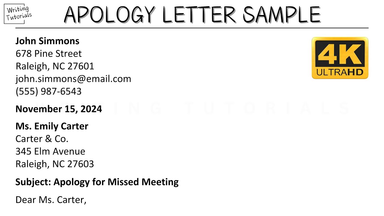 How To Write Apology Letter with Sample and Explanation | Writing ...