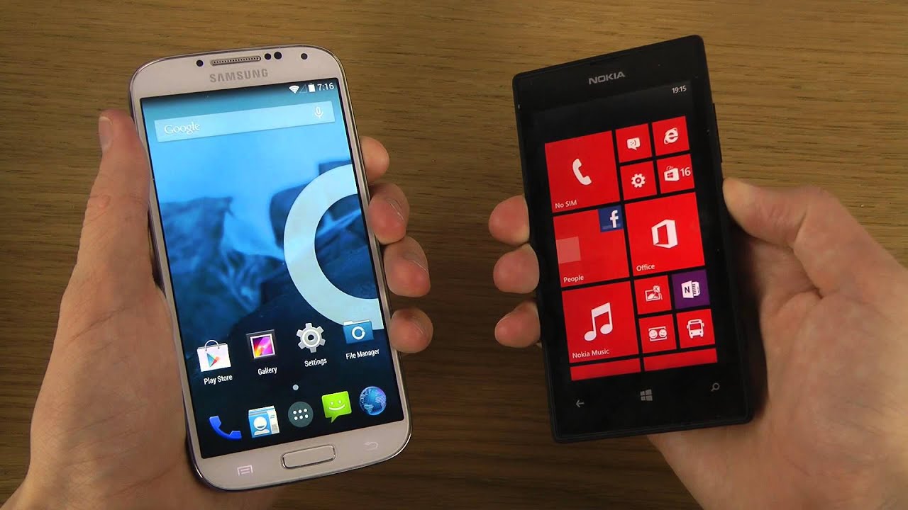 Samsung Galaxy S4 CyanogenMod 11 Android 4.4 KitKat vs. Nokia Lumia 520 ...