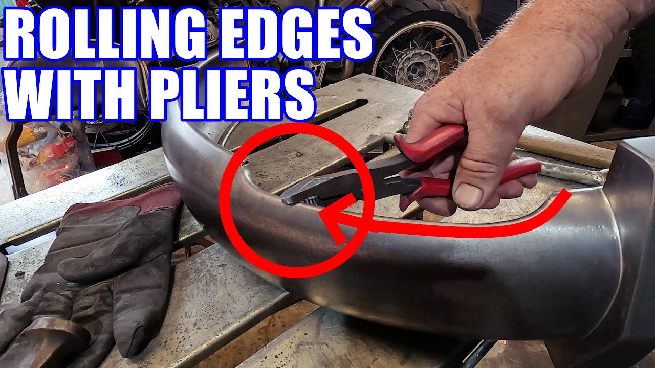 More metalwork rolling edges with pliers - YouTube