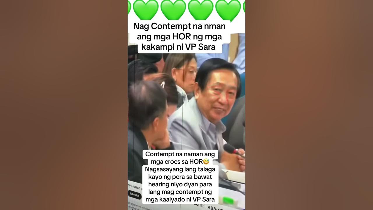NAG CONTEMP NA NAMAN ANG MGA CROCS SA HOR,KA ERIC ISA SYA SA TAGA SUPPORTA NI VP SARA,WALA NA ...
