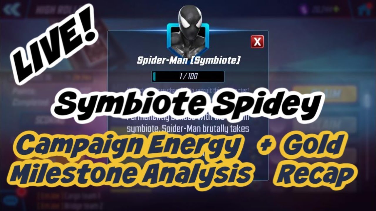 Symbiote Spider-Man Energy Milestone Analysis: Marvel Strike Force ...