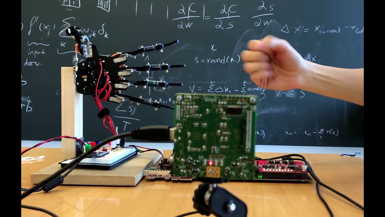 Dextra RoShamBo robot using NullHop CNN accelerator - YouTube