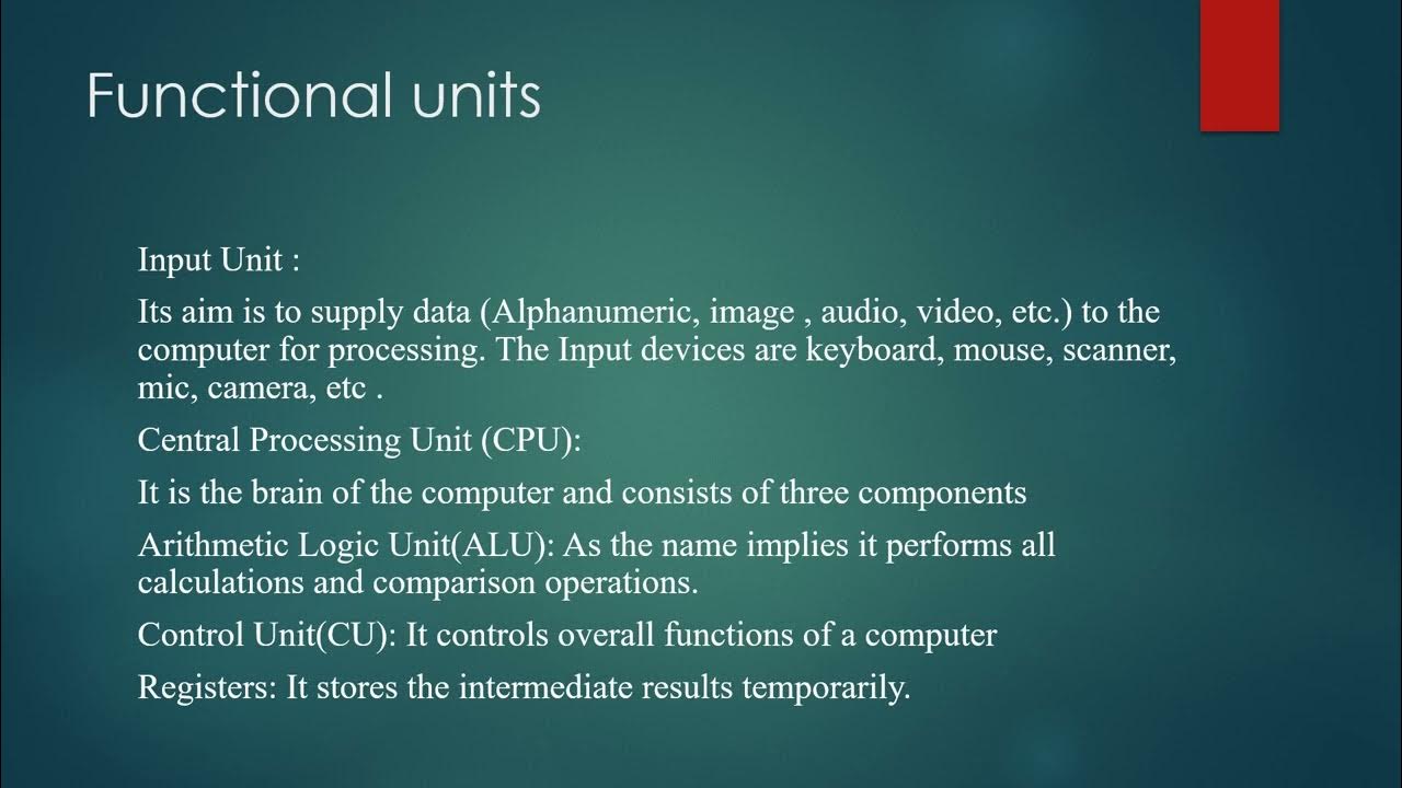 Functional units of Digital System || Computer Organization and ARM Microcontroller - YouTube