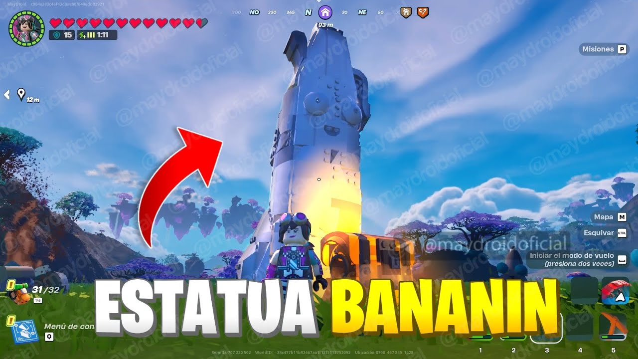 UBICACION CABEZA ISLEÑA DE BANANIN EN LEGO FORTNITE / ISLAS PERDIDAS ...