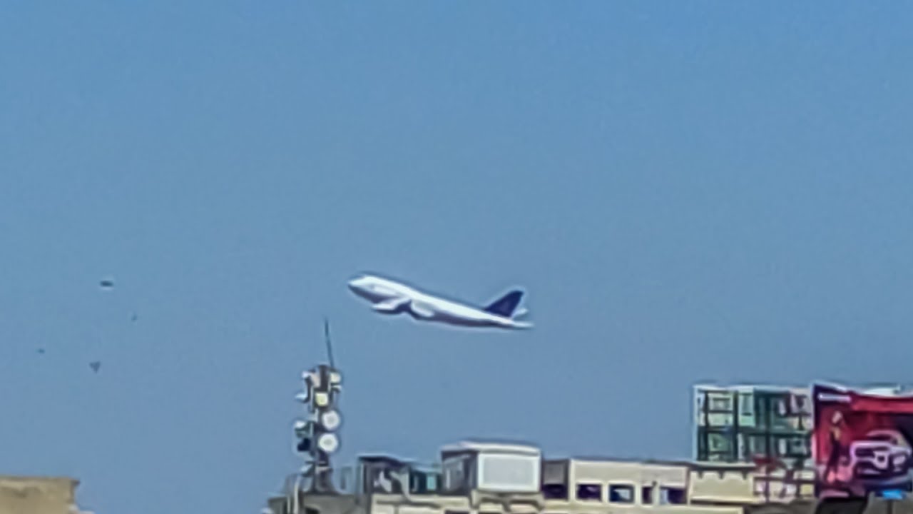 SUPER RARE | Saudi Arabian Boeing 747-400 (9H-AZC) Departing Karachi ...