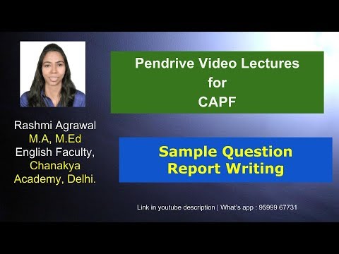 Sample Question on Report Writing CAPF Operation Insaaniyat (AMAN ...