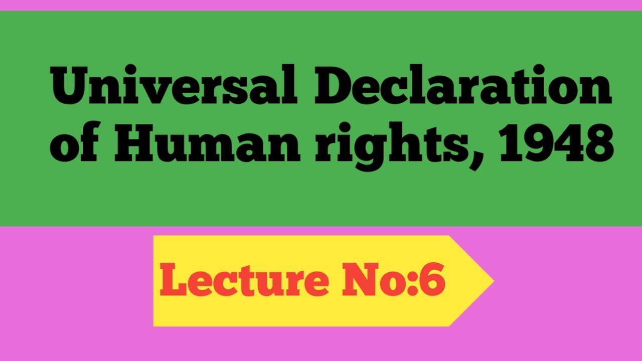 Universal Declaration of Human rights, 1948 | UDHR | Lecture-6 Bare ...