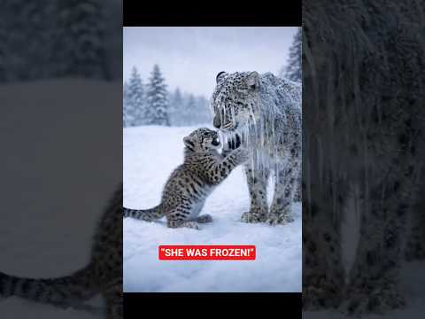 “Brave Snow Leopard Cub Saves Its Frozen Mother ❄️🐆”