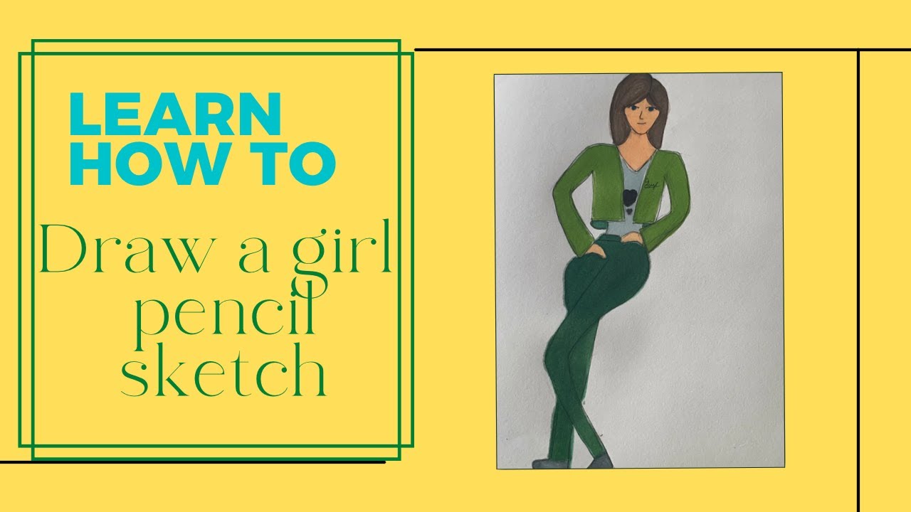 How to draw a girl posing | pencil sketch and coloring #howtodraweasy # ...
