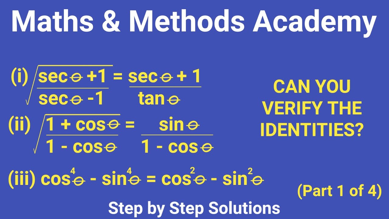 Trigonometric Identities Class 10 | Verifying Trigonometric Identities ...