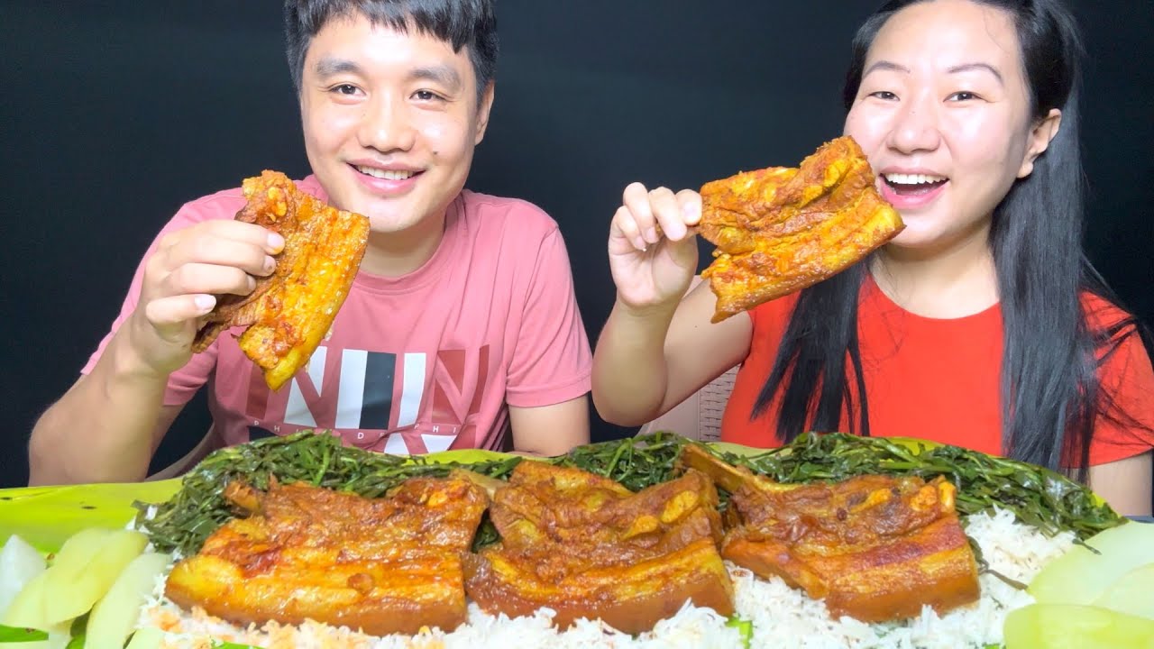 Pork Eating Challenge With My Husband, Mukbang - YouTube