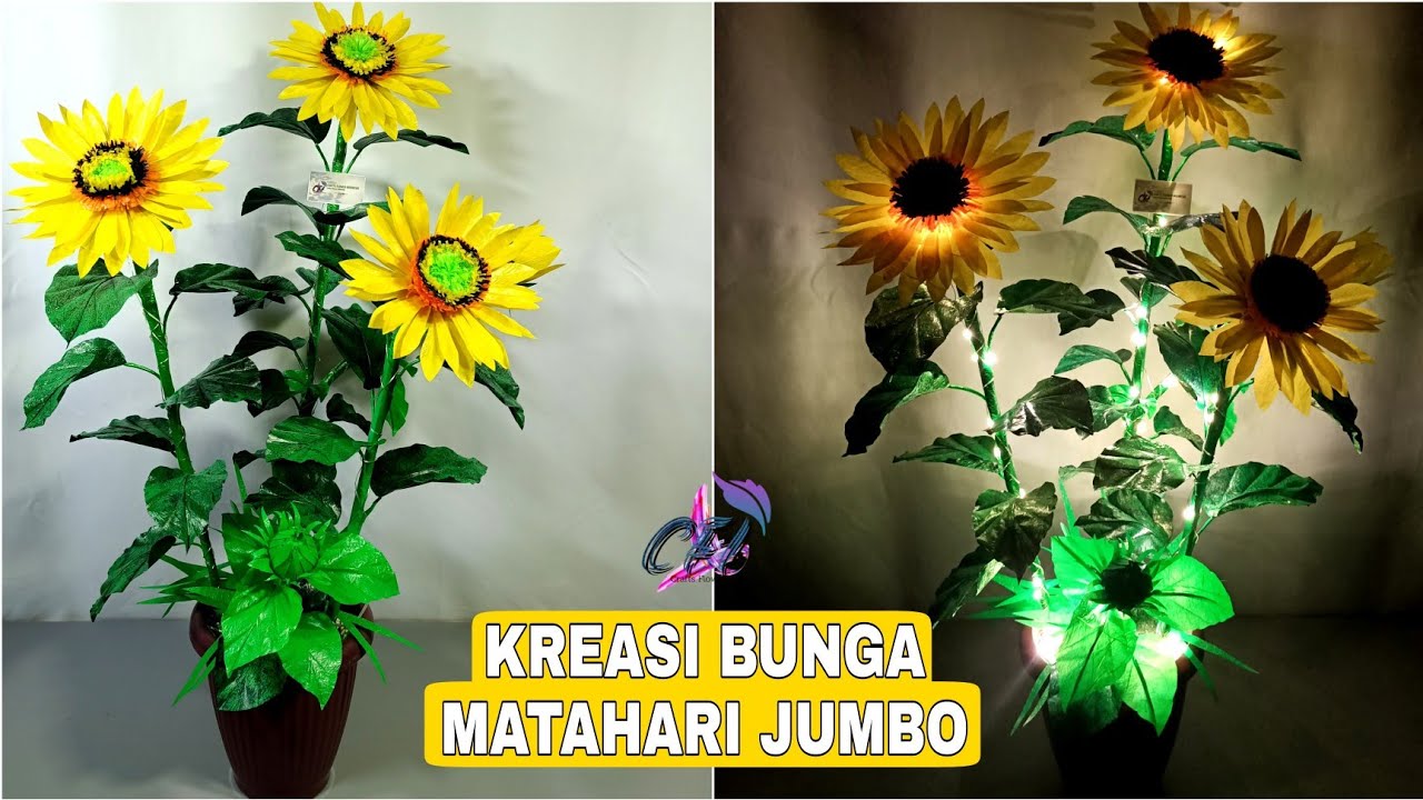 Cara Membuat Kreasi Bunga Matahari Jumbo Dari Plastik - Tutorial Crafts ...