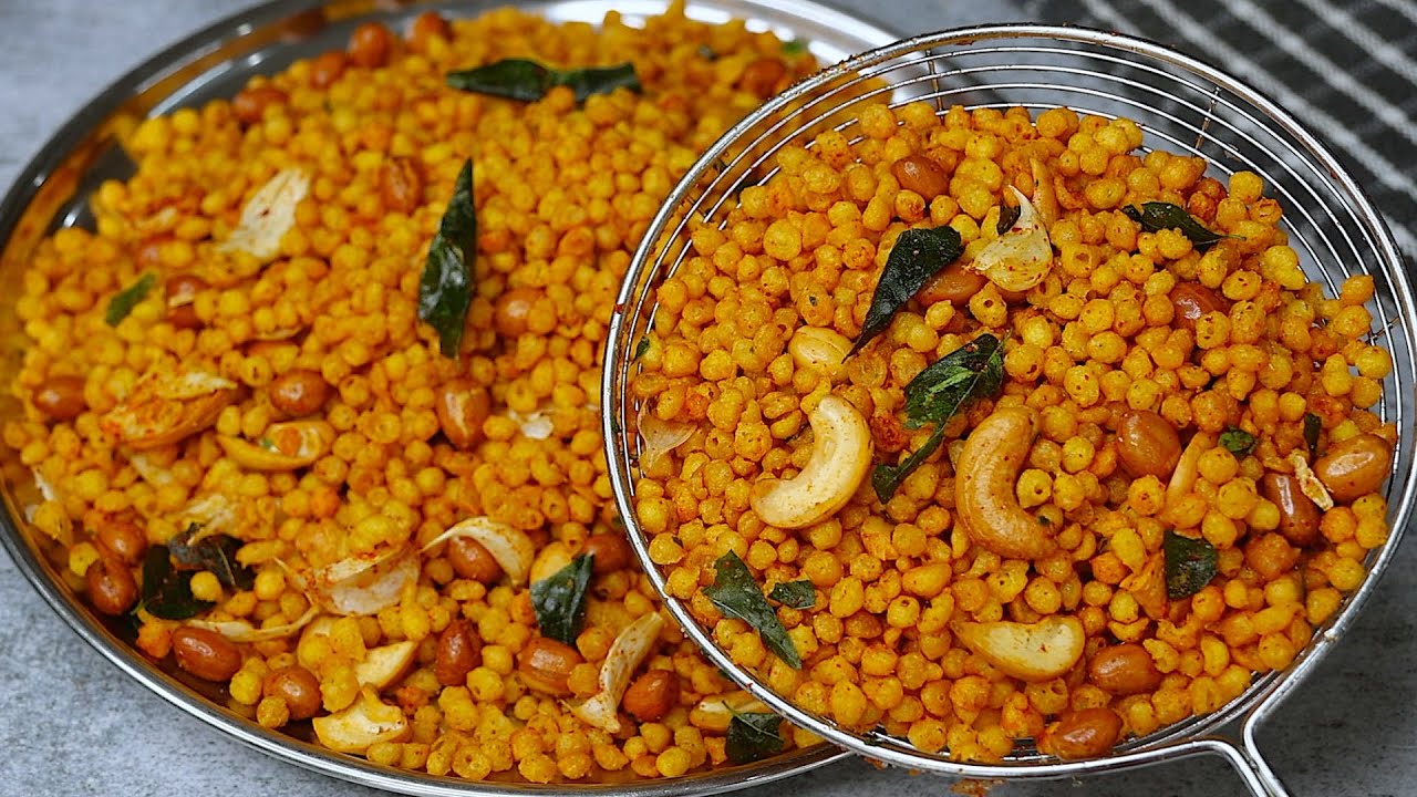 కారం బూందీ స్వీట్ షాప్ టేస్ట్ తో పూస పూసలా రావాలంటే👌 Boondi Mixture ...