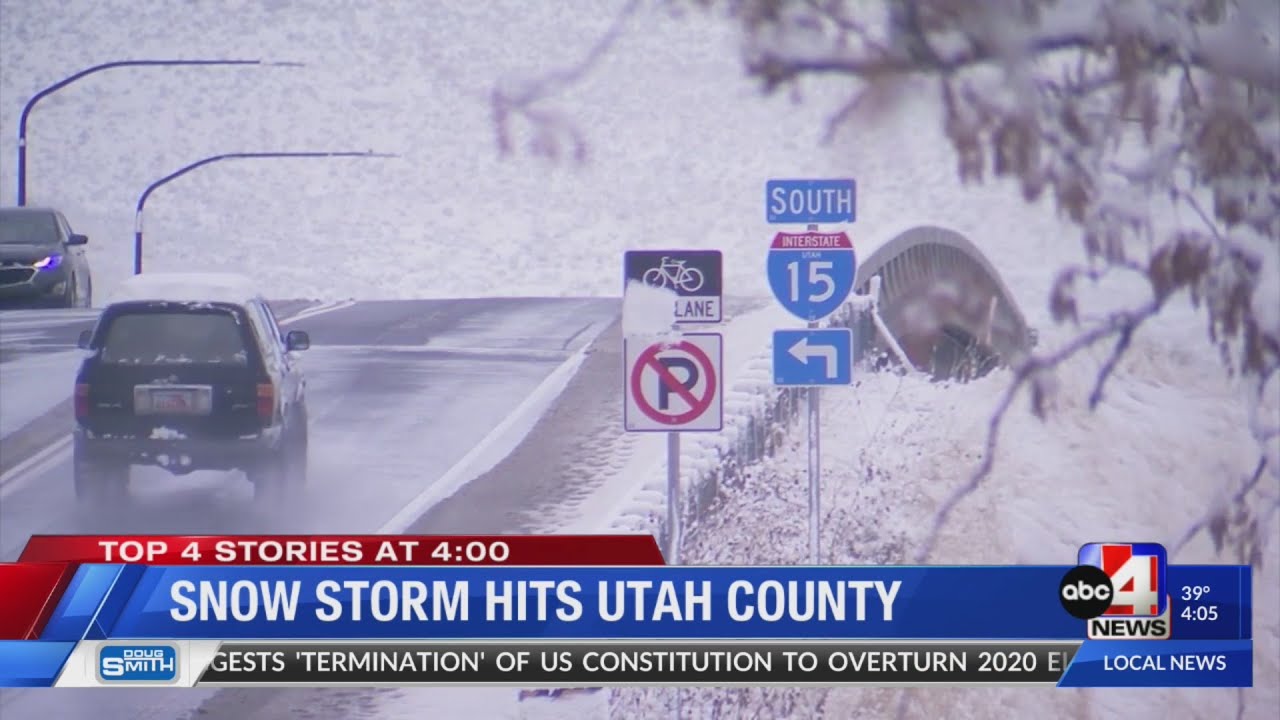 Snow Storm Hits Utah County - YouTube