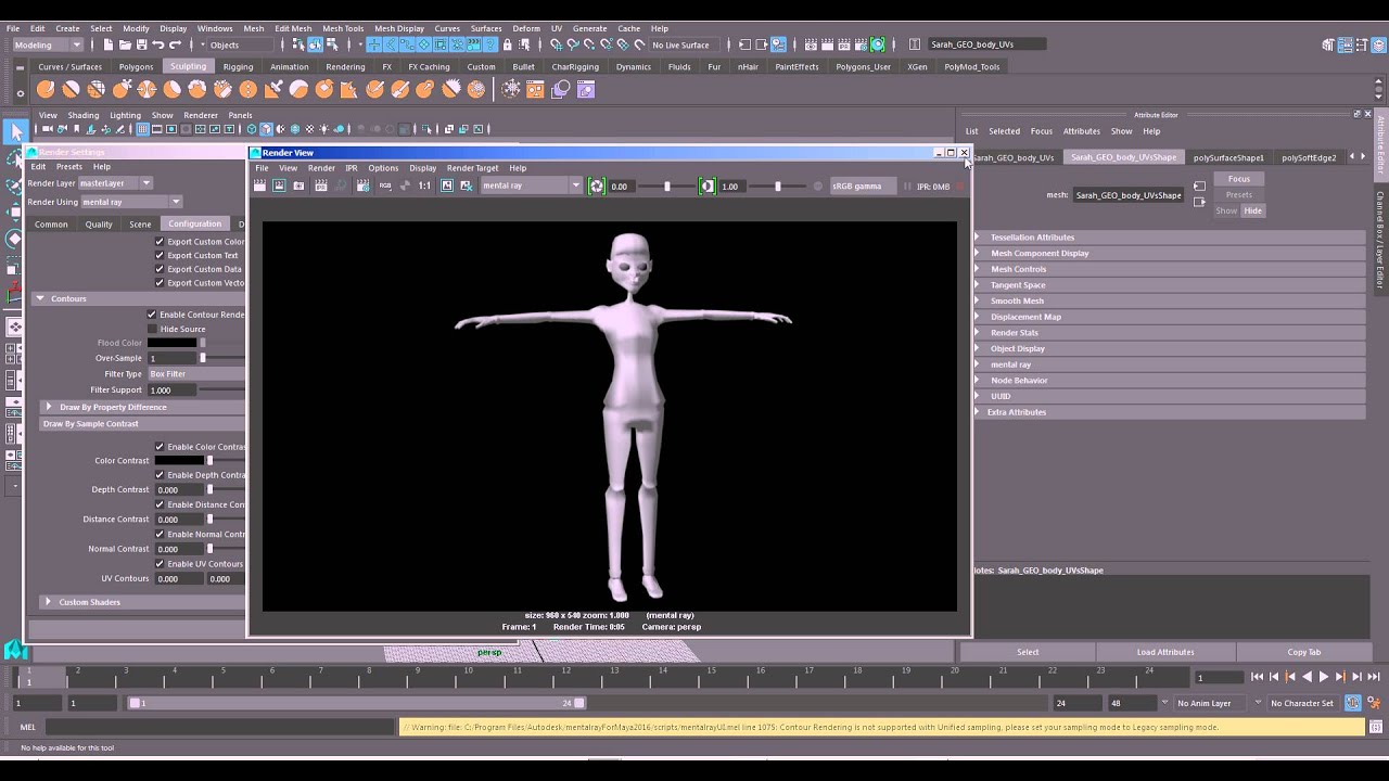 Rendering a wireframe in Maya 2016 - YouTube