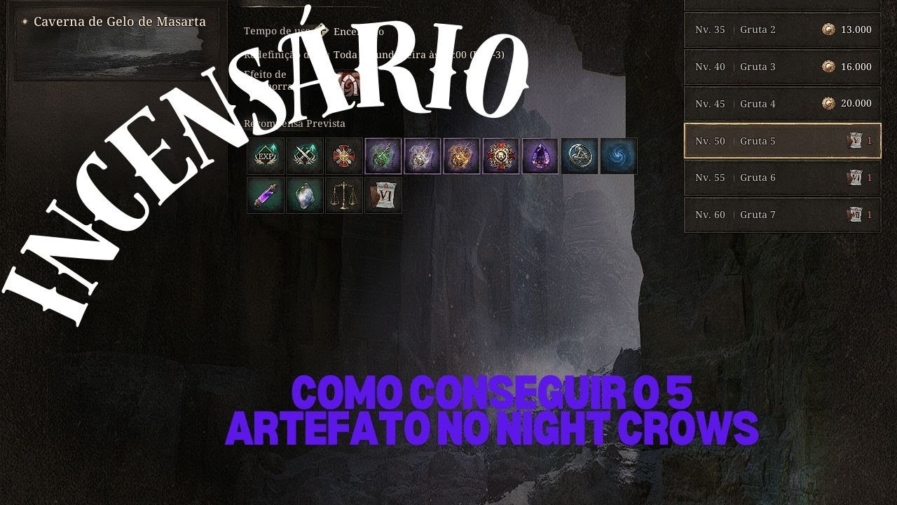 INCENSÁRIO NIGHT CROWS, COMO CONSEGUIR O 5 ARTEFATO DENTRO DO JOGO ...