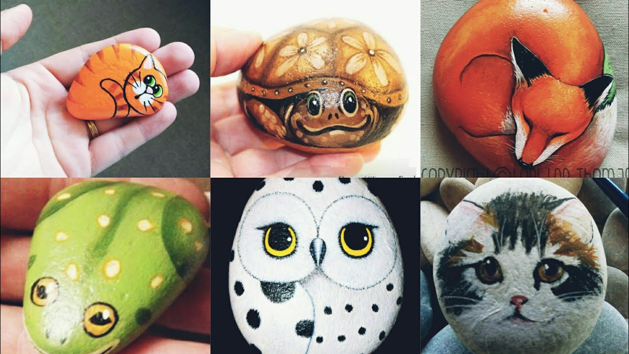 DIY Amaizing animals pebble art for kids||pebbles paint ideas ...
