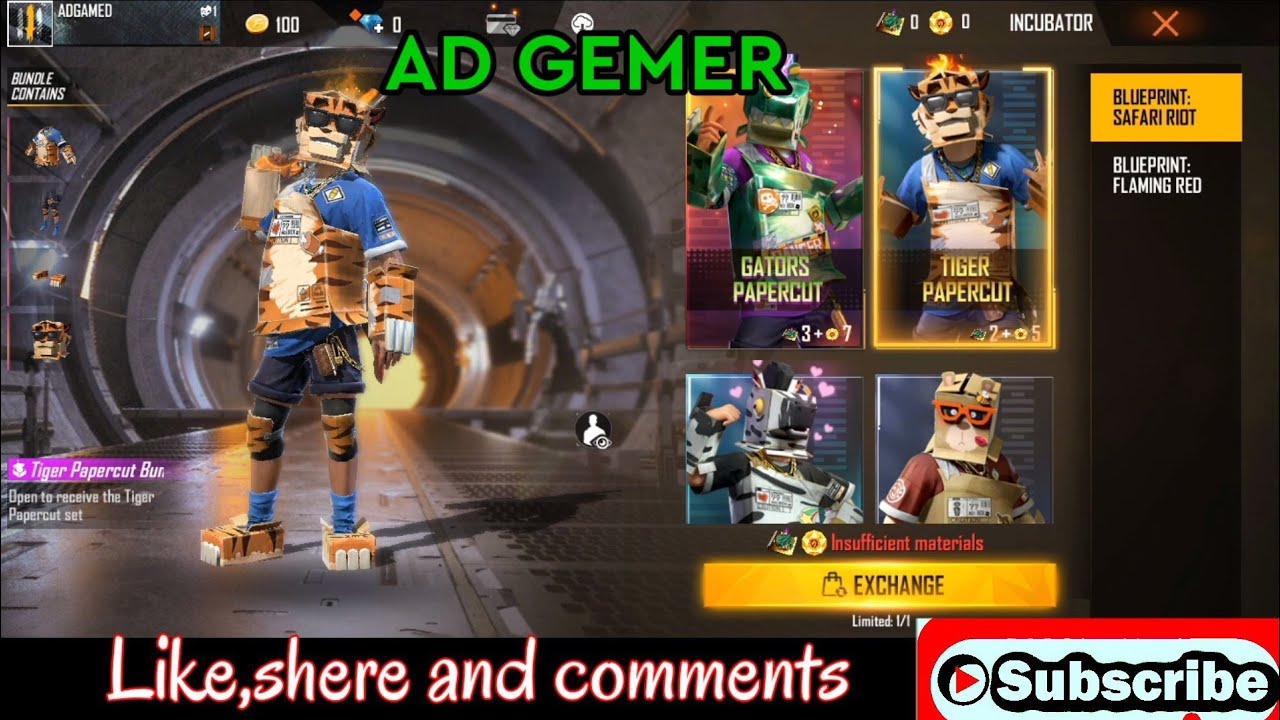 NEXT incubator bundle free fire//AD GAMER - YouTube